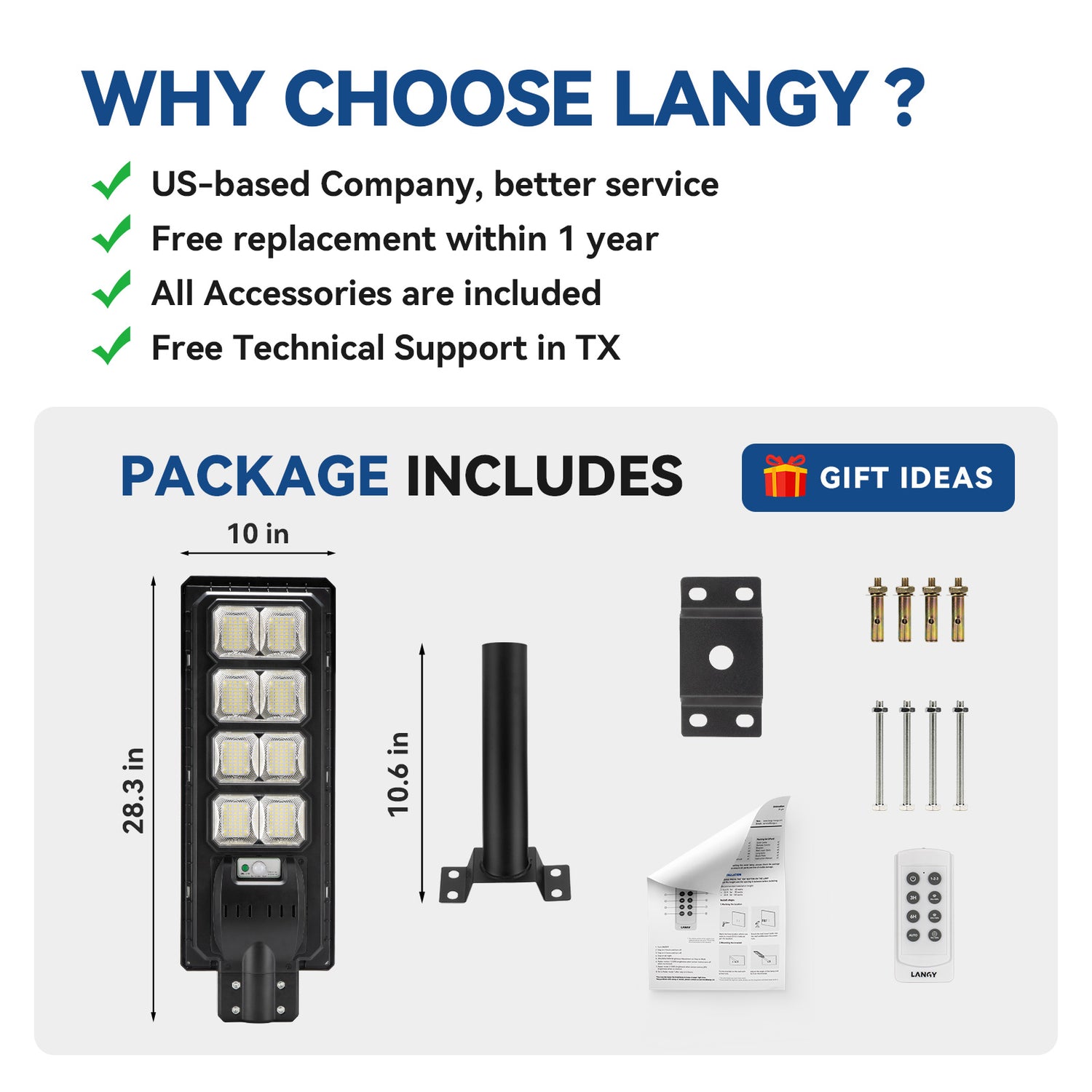 LANGY 200W Solar Street Lights 20,000 Lumens – Langy Solar Lights